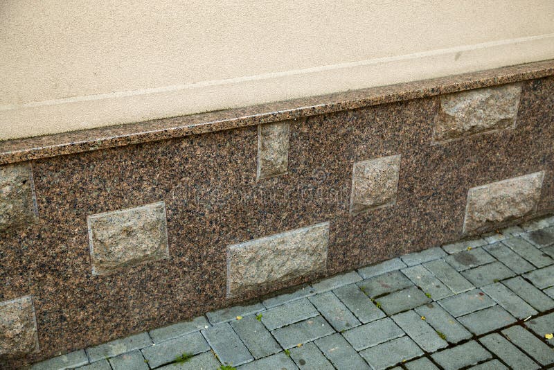 Close Up View of Part of a Building Facade with the Surface of Granite ...