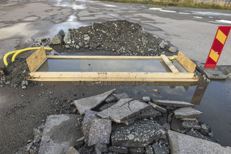 Close Up View of Part of Road Under Reconstruction. Road Renovation ...