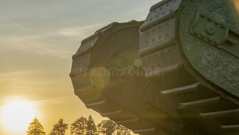 Close-up View of Part of Unique Example of Light Battle Tank of the ...