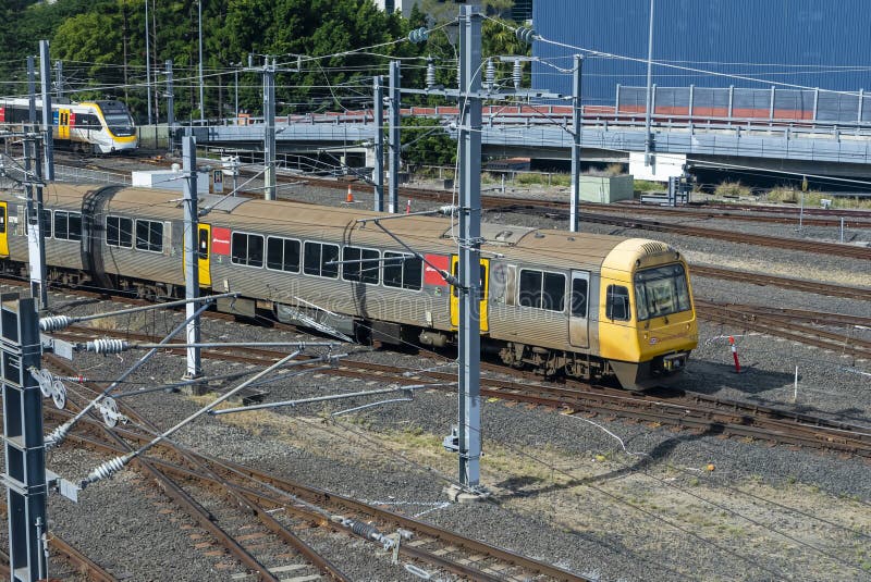 Close-up View of Passenger Train in Brisbane, Australia Editorial ...