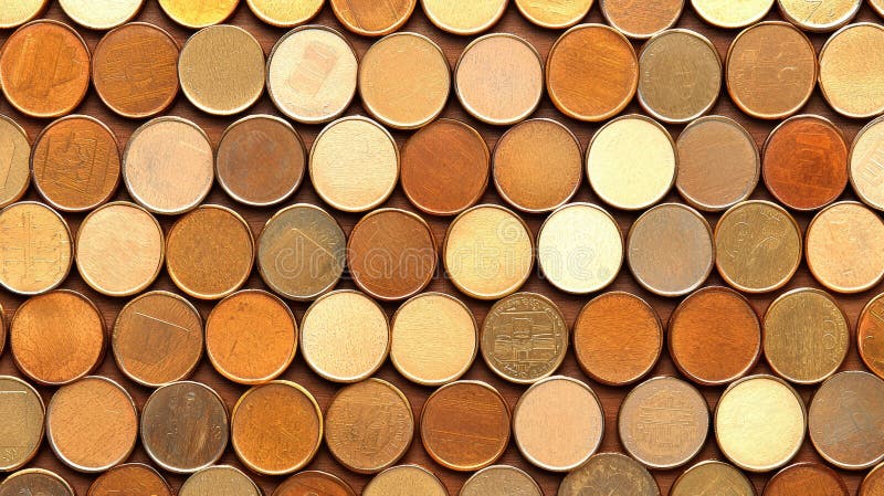 Copper Coin Pattern stock illustration. Illustration of arrangement ...