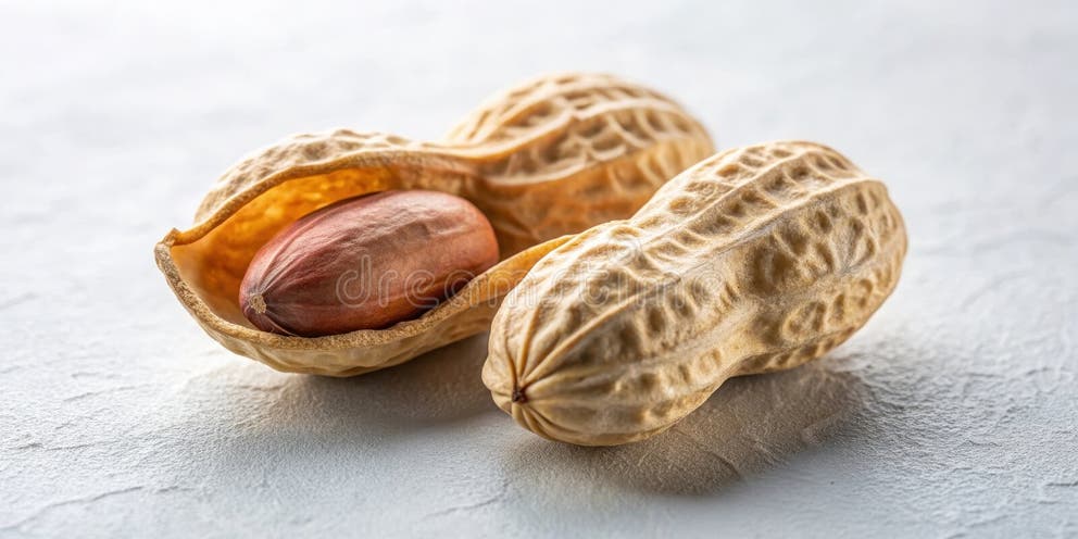 Close-up View of Peanuts in Their Shells, One Partially Opened ...