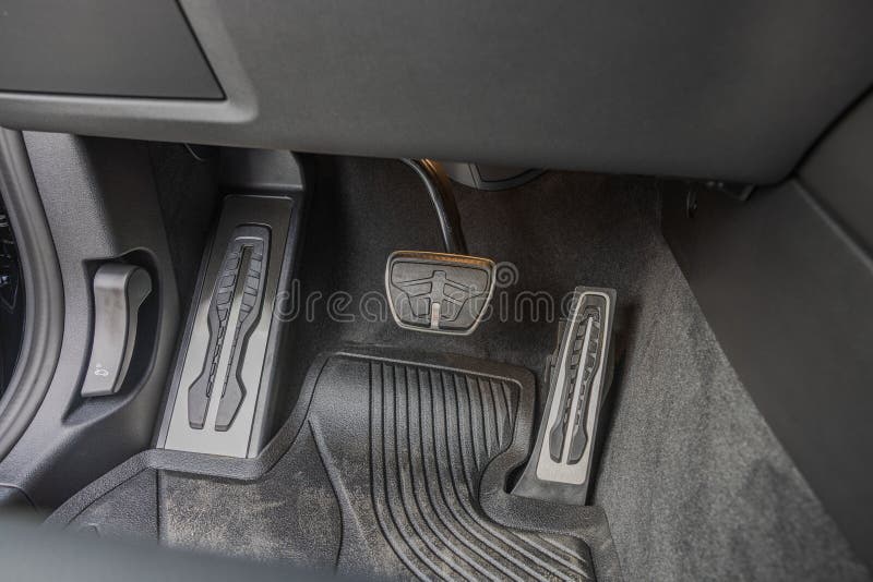 Close-up View of Pedals in Foot Area of Vehicle with Automatic ...