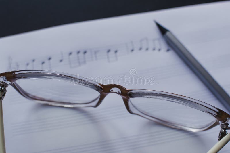 Music Notes Writing Composer Creating Musician Art Stock Image - Image ...