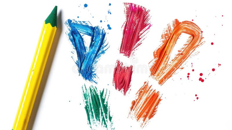 A Close-up View of a Pencil and Some Crayons. Suitable for Educational ...