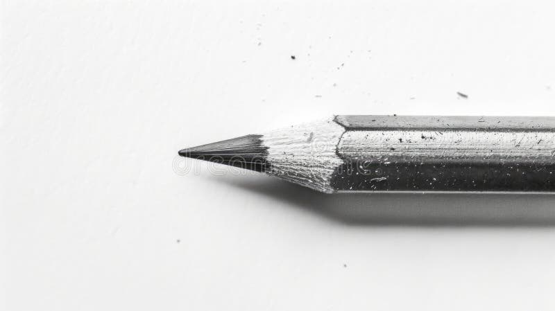 Close-up View of a Pencil on a White Background Stock Illustration ...