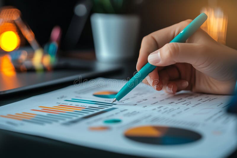 Analyzing Financial Data Trends Stock Illustration - Illustration of ...