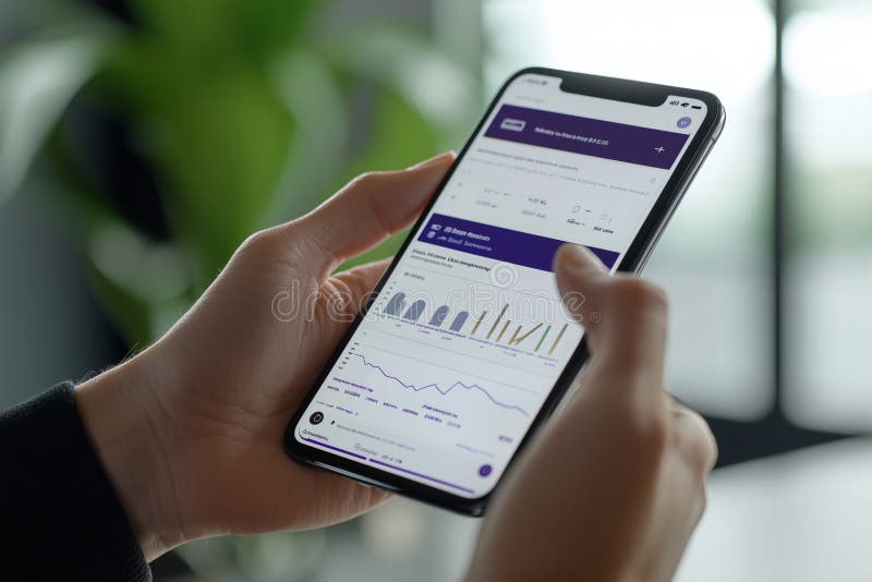 Analyzing Data on Mobile Device Stock Illustration - Illustration of ...