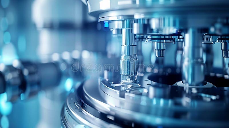 Close-up of a Pharmaceutical Manufacturing Machine in Operation Stock ...