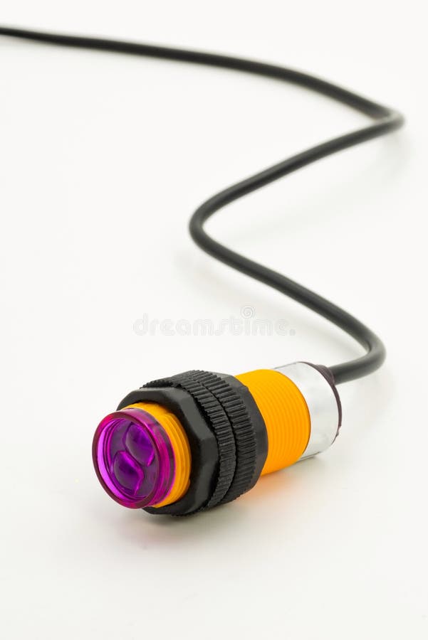 Photoelectric Proximity Sensor on a White Background Showcasing Its ...
