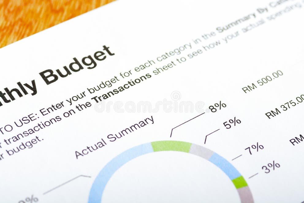 A Close-up View of the Phrase "budget" Exemplifying the Concept of Wise ...