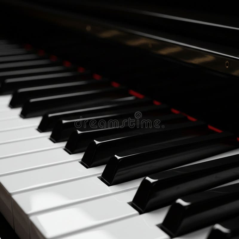Close-up View of Piano Keys, Featuring Alternating Black and White Keys ...