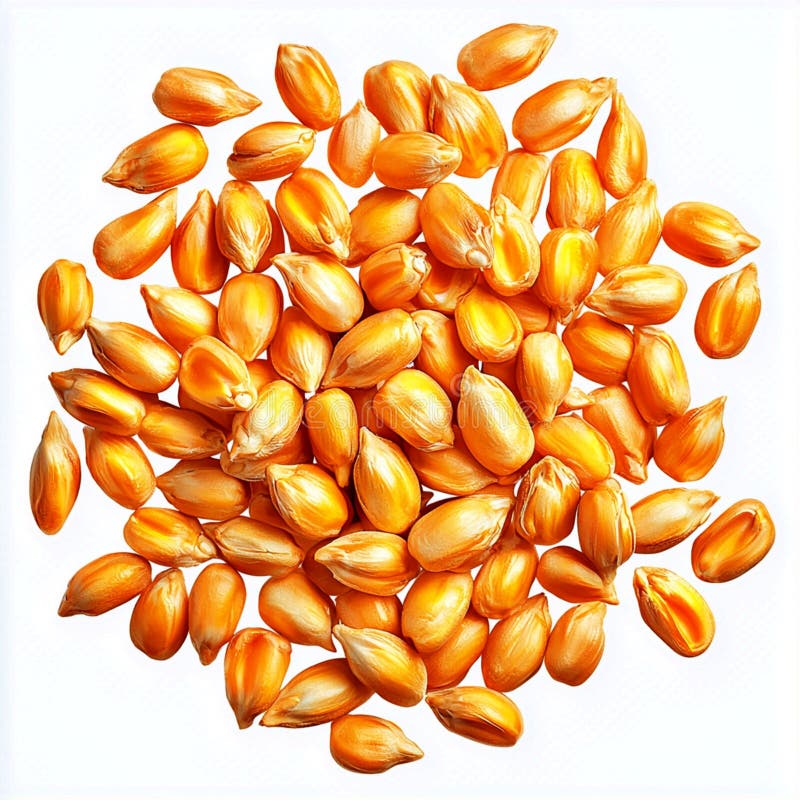 A Close Up View of a Pile of Corn Kernels Scattered on a White Surface ...