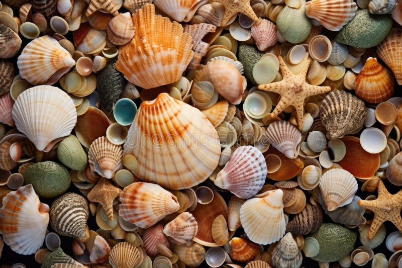 Pile of shells on beach stock photo. Image of nature - 37737504