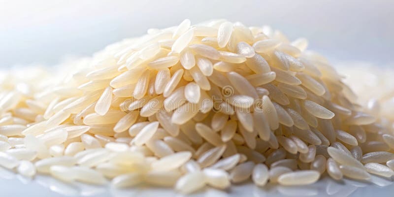 Close-up View of a Pile of Uncooked, Long-grain Rice Kernels Exhibiting ...