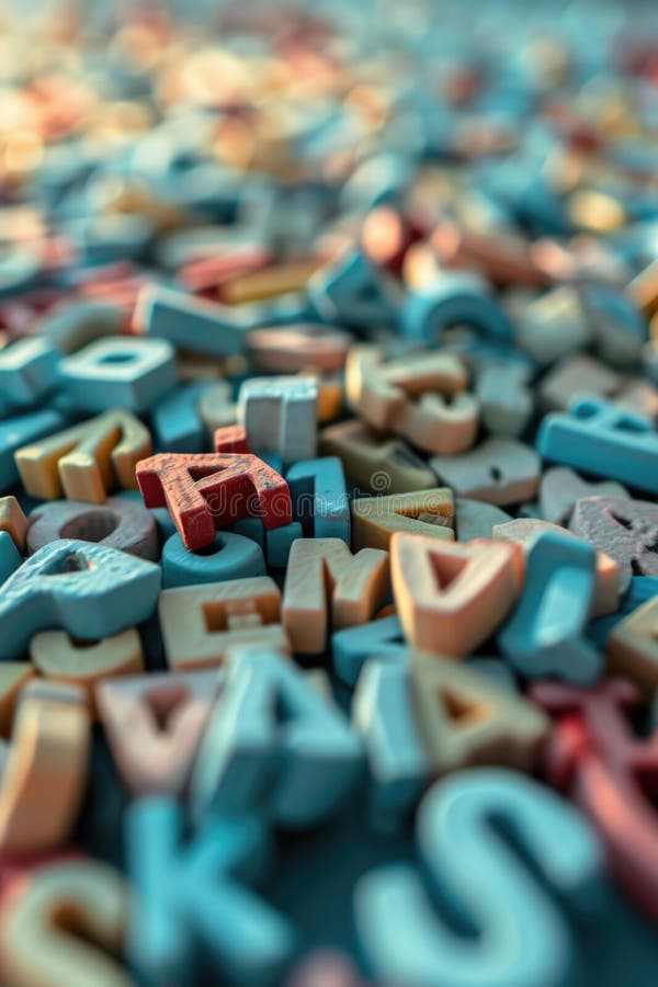 A Close-up View of a Pile of Wooden Letters. Perfect for Creating ...