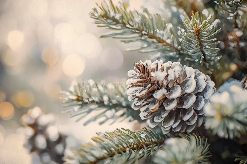 Close-up View of a Pine Cone on a Tree Branch Stock Image - Image of ...