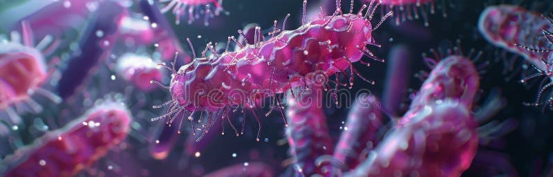 Close-Up View of Pink Bacteria Under a Microscope Stock Image - Image ...