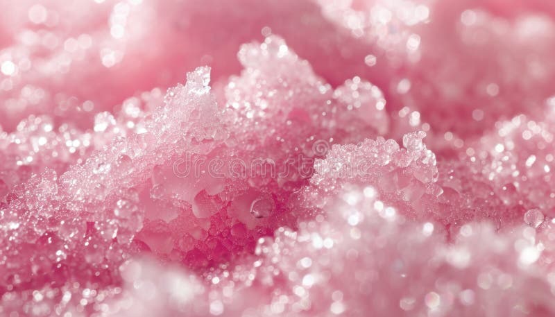 Close-up View of Pink Crystal Formations in Soft, Sparkling Texture ...
