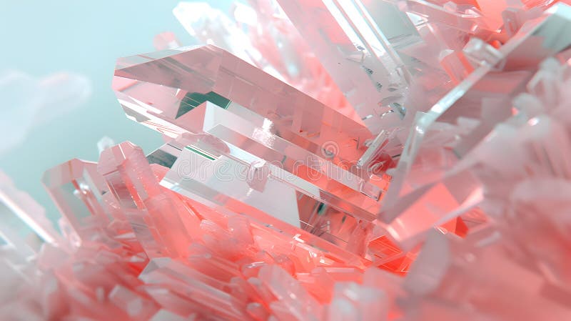 A Close-up View of Pink Crystalline Structures with a Soft Background ...
