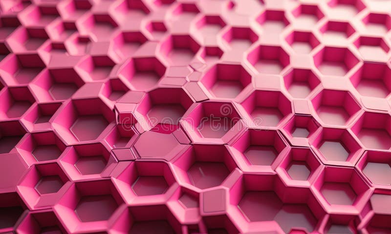 Close-up View Pink, Honeycomb-like Pattern Composed Numerous Hexagonal ...