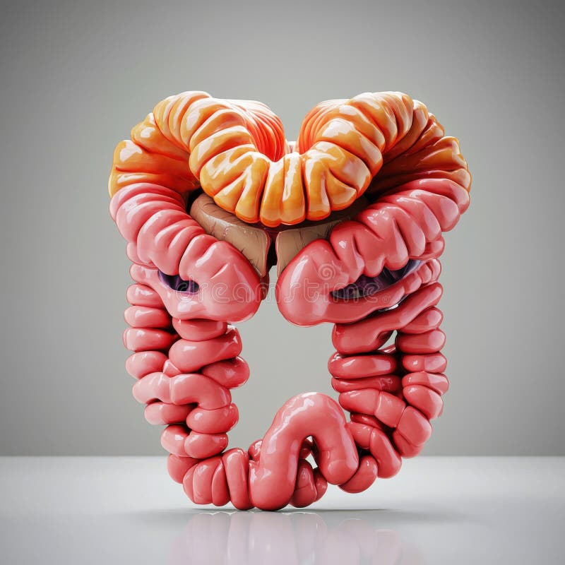 Close-up View of Pink and Orange Colored Organs on a White Background ...