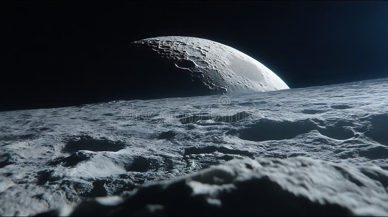 A Close-up View of a Planetary Surface Resembling the Moon, Showing a ...