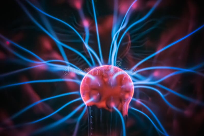 Close-up View on Plasma Ball. Physics Concept Stock Image - Image of ...