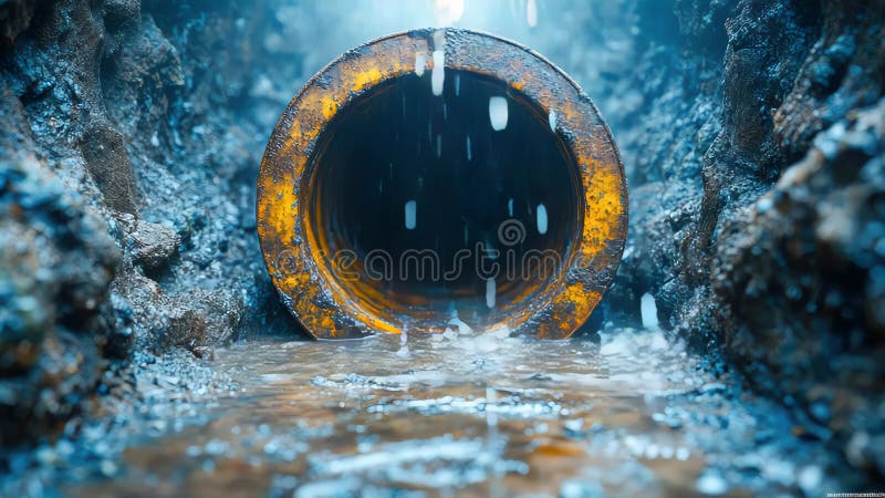 Close-up View of a Plastic Sewer Pipe Laid in a Trench at a ...