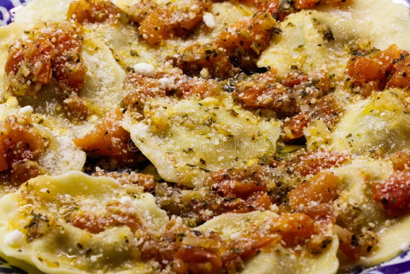 Ravioli Plate stock photo. Image of herbs, close, marinara - 133634140