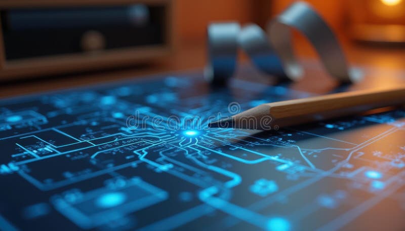 Close-up View of Polished Digital Art Featuring Intricate Electrical ...