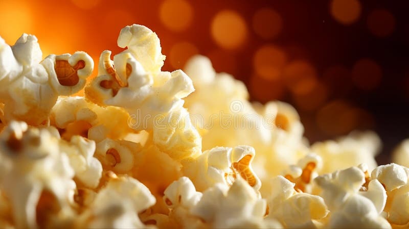 Close Up View of Popcorn Popping Emphasizing Texture and Movement Stock ...