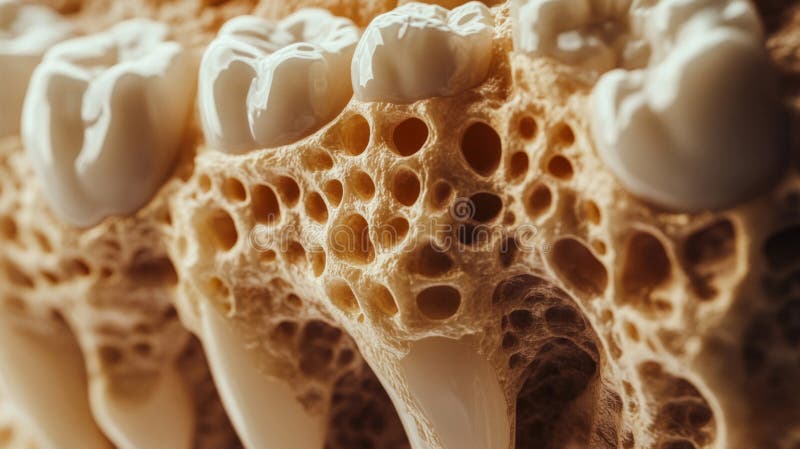 Close-up View of Porous Human Jawbone and Teeth Stock Illustration - Illustration of teeth, oral ...