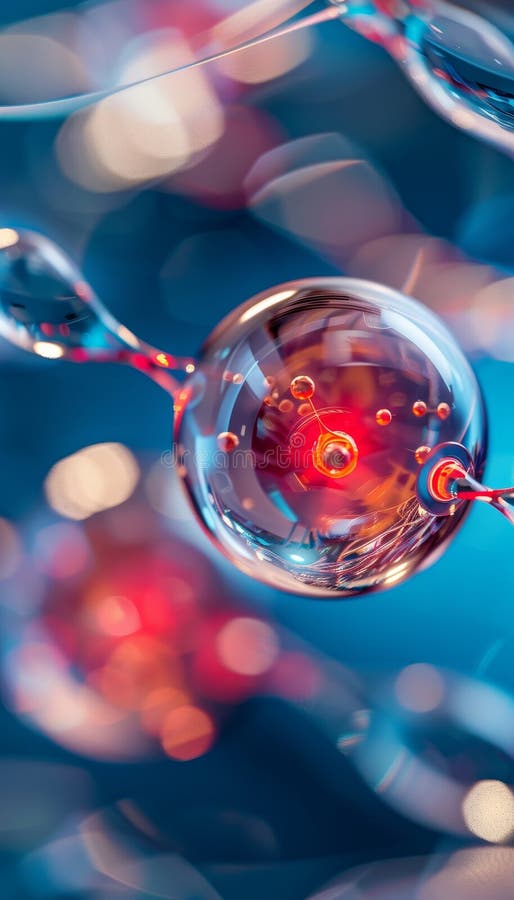 Close Up View of Positive and Negative Charged Particles Interacting in ...