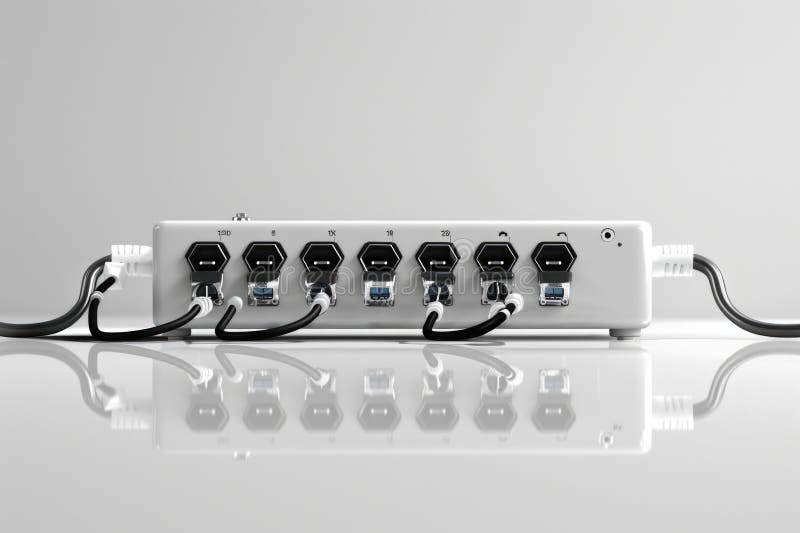 A Close-up View of a Power Strip on a Table, Ideal for Use in Tech ...