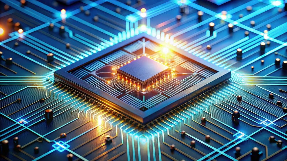 Close-up View of a Powerful Central Processing Unit Integrated within a ...
