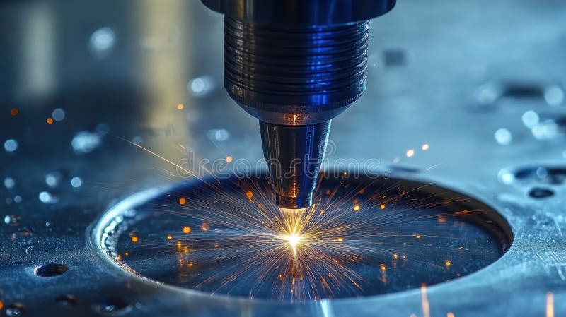 Close-up View of Precision Laser Cutting Technology in Action Stock ...