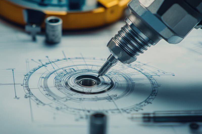 Precision Mechanical Engineering and Design Process Stock Image - Image ...