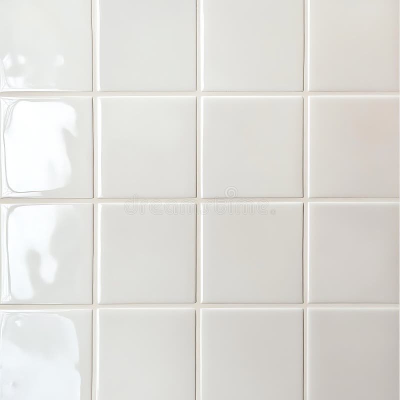 Close-up View of a Pristine White Tiled Surface, Featuring Square Tiles ...