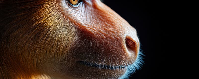 Close-up of a Proboscis Monkey S Distinctive Nose Showcasing Its Unique ...
