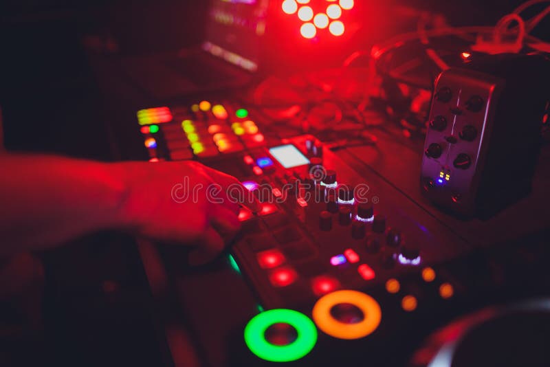 Close Up View of Professional DJ Console. Stock Image - Image of ...