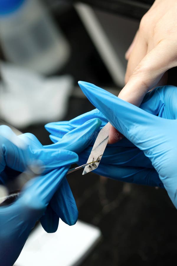 Nail Shaping in Progress stock image. Image of meticulous - 305554795