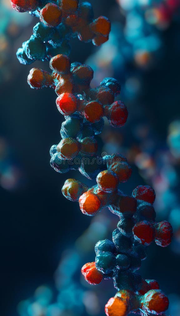 Close Up View of Protein Molecules Displaying Detailed Textures Under a ...