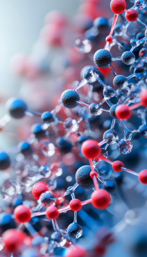 Close Up View of Protein Molecules Under a Microscope Showcasing ...