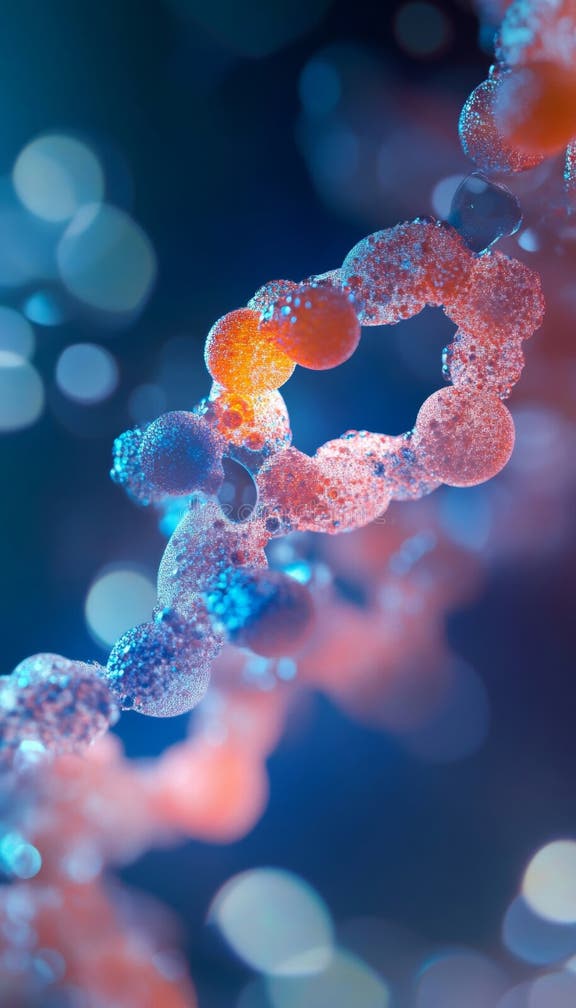 Close Up View of Protein Molecules Under Microscope Showcasing ...