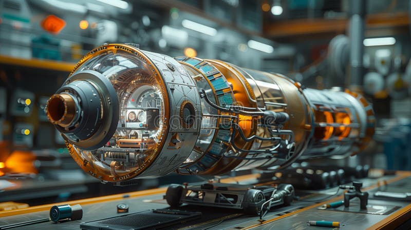 A Close-Up View of a Prototype Miniature Engine during Design and ...