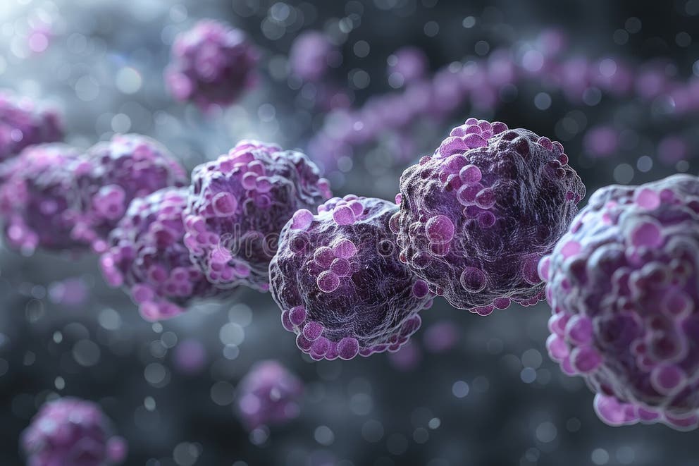 Microscopic View of Cancer Cells Cluster, Medical Research Image Stock ...