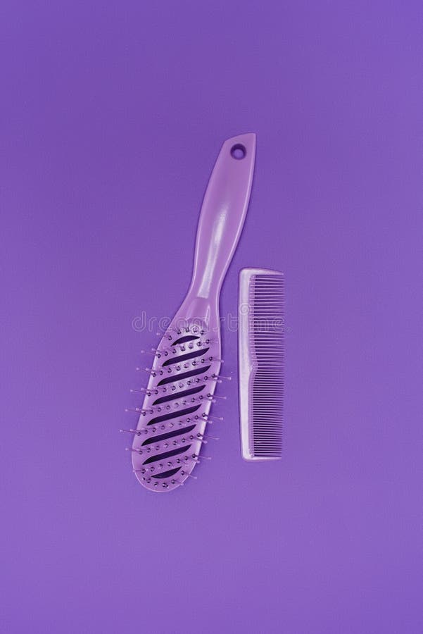 Close Up View of Purple Combs Stock Photo - Image of grooming ...