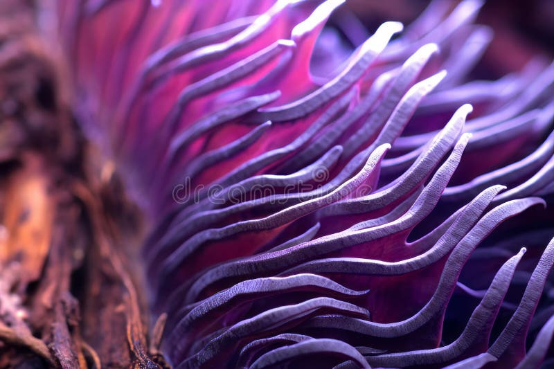 A Close Up View of a Purple Mushroom Stock Illustration - Illustration ...