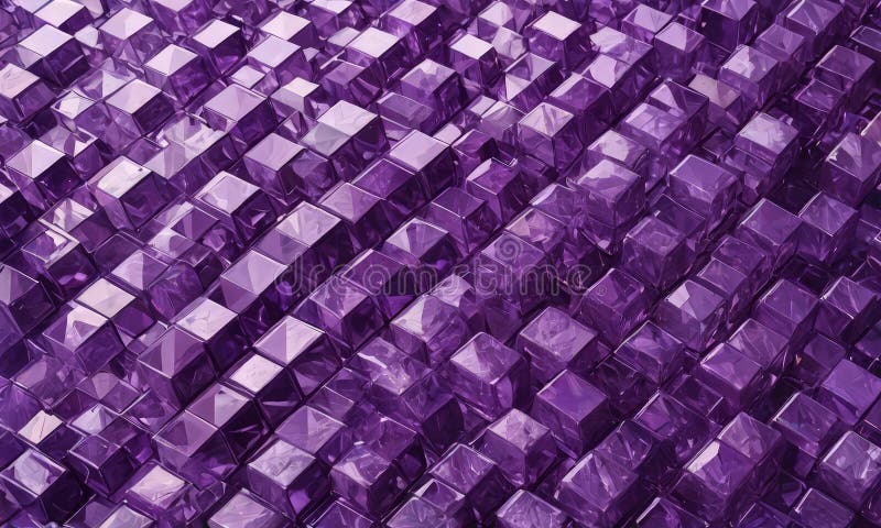 Close-up View Purple-tinted Grid Small, Square-shaped Cubes, Creating ...